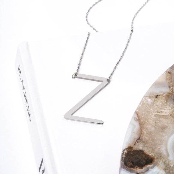 Jewelry | Letter Z Pendant Necklace In Stainless Steel | Poshmark